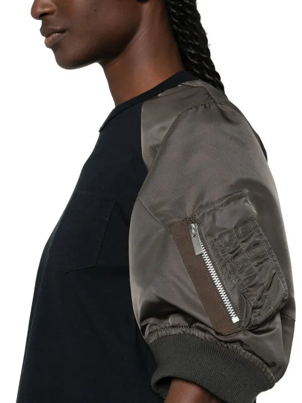 Sacai Cotton And Nylon T-shirt