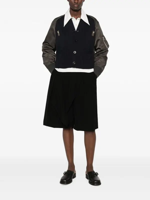 Sacai Cotton And Nylon Cardigan