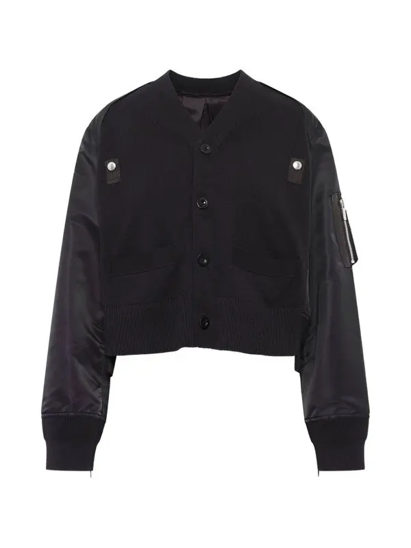 Sacai Cotton And Nylon Cardigan