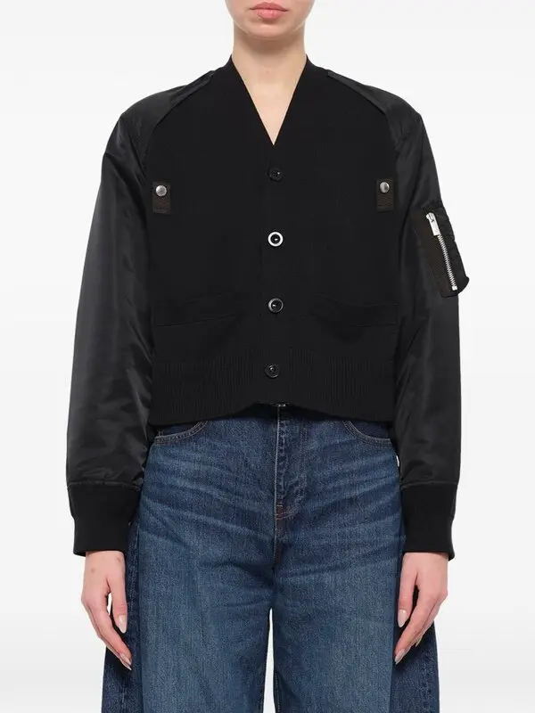 Sacai Cotton And Nylon Cardigan