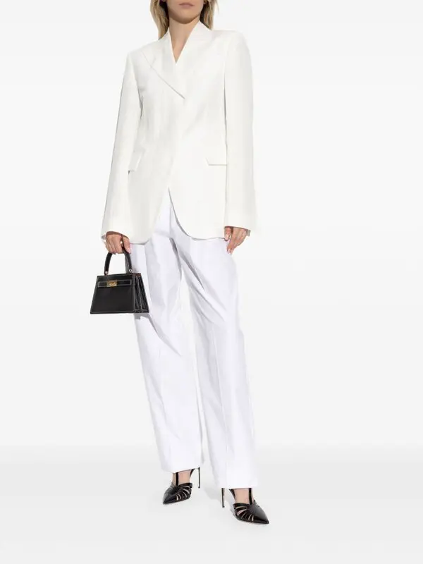 Sportmax Cotton Wide-leg Pleated Trousers