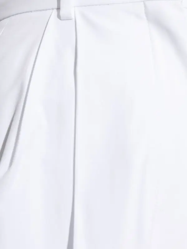 Sportmax Cotton Wide-leg Pleated Trousers