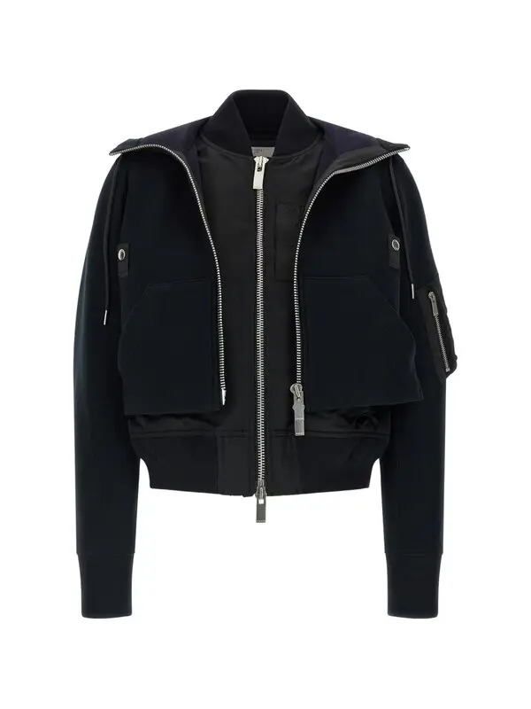 Sacai Cotton Blend Hooded Sweatshirt