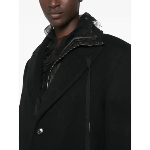 ANN DEMEULEMEESTER Single-breasted Tailored Wool-blend Coat