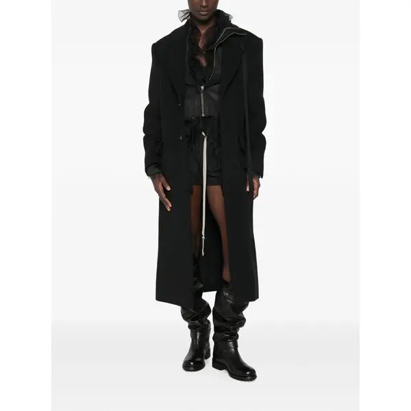 ANN DEMEULEMEESTER Single-breasted Tailored Wool-blend Coat