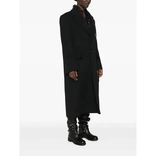 ANN DEMEULEMEESTER Single-breasted Tailored Wool-blend Coat