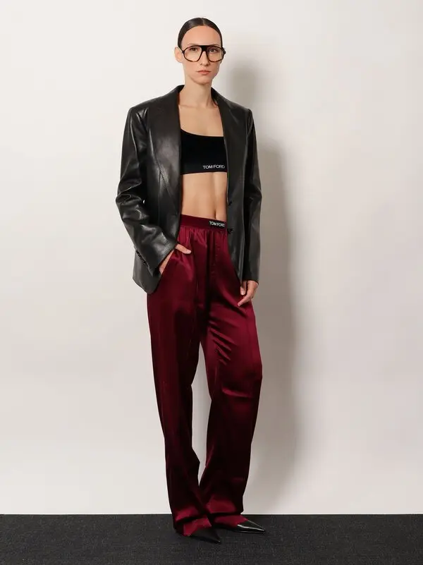 TOM FORD Leather Peak Lapel Blazer