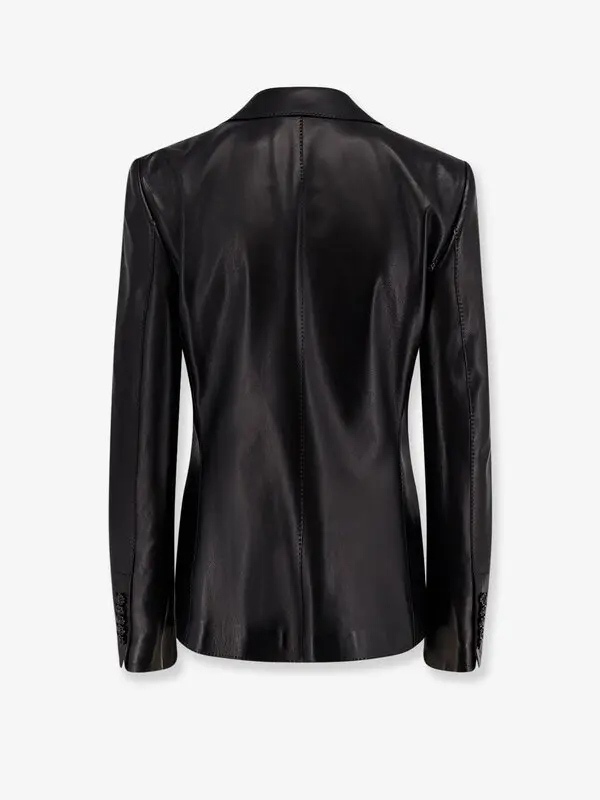 TOM FORD Leather Peak Lapel Blazer