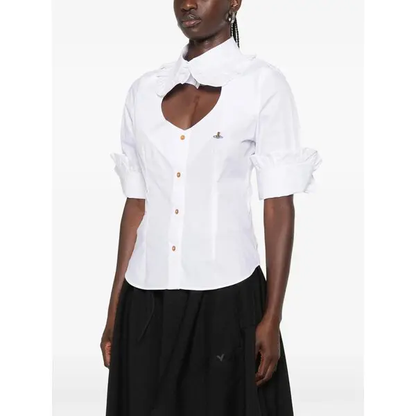 VIVIENNE WESTWOOD Cotton Short-sleeve Shirt With Ruffled Collar