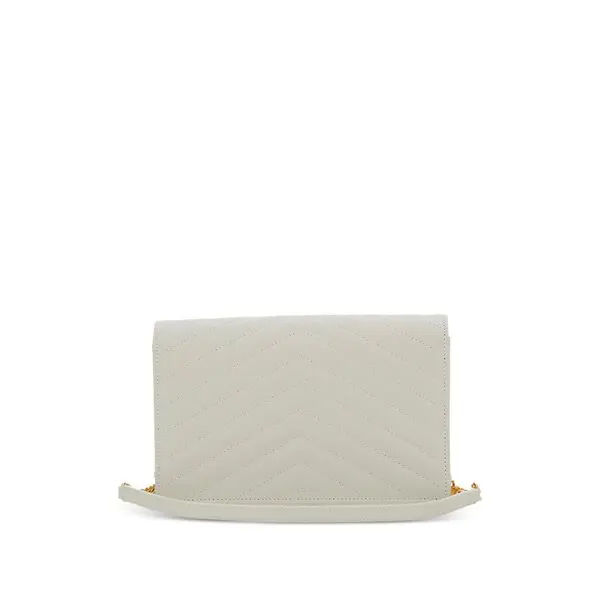 Saint Laurent Grained Calf Leather Chevron Shoulder Bag