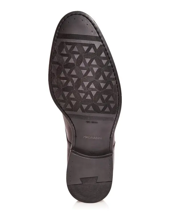 Magnanni Joseph Textured Leather Lace Up Oxfords