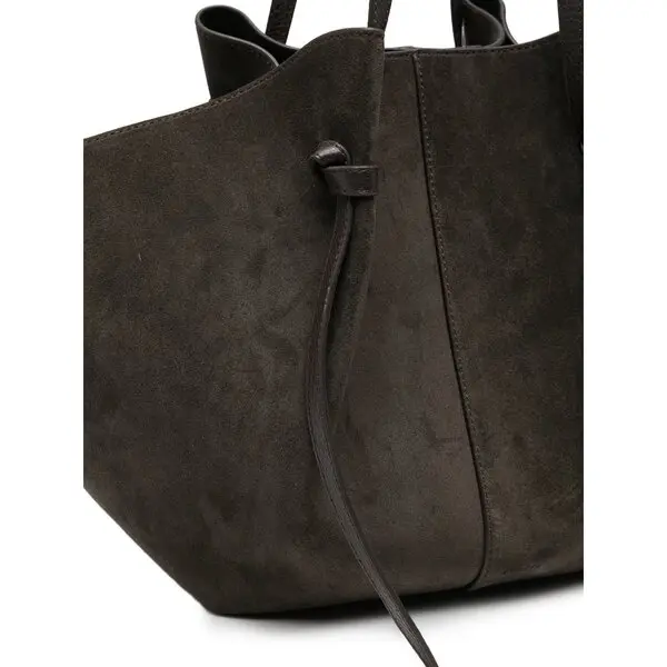 Yuzefi Suede Shoulder Bag With Knotted Detailing