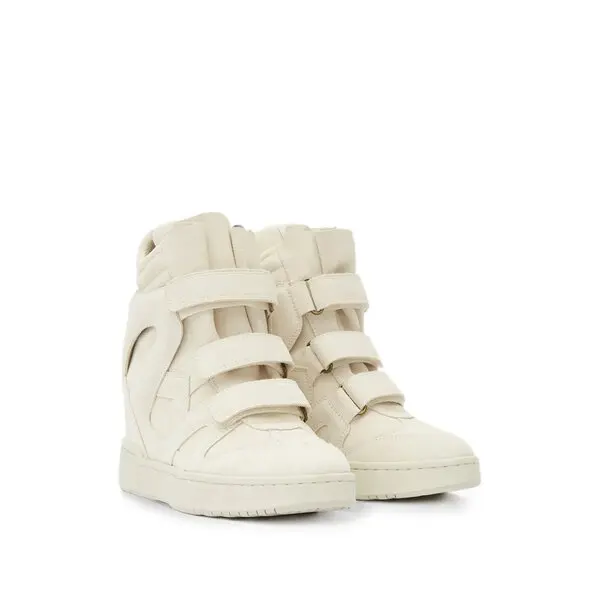 Isabel Marant Étoile Suede And Calfskin Wedge High-top Sneakers