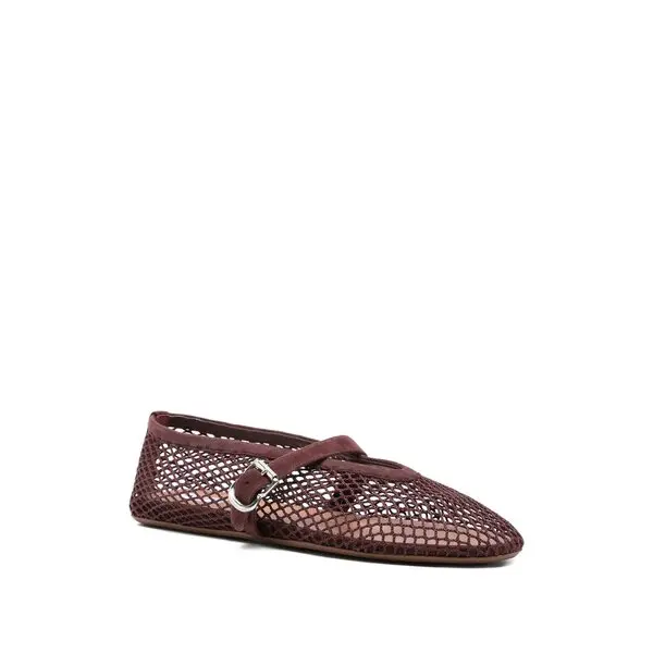 Alaïa Buckled Suede Ballet Flats
