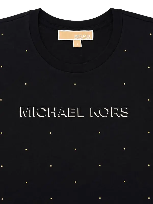Michael Kors Logo And Rhinestone Embellished T-shirt