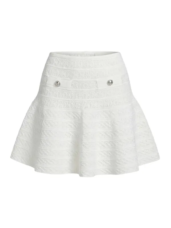 SELF-PORTRAIT Pointelle Knit Mini Skirt