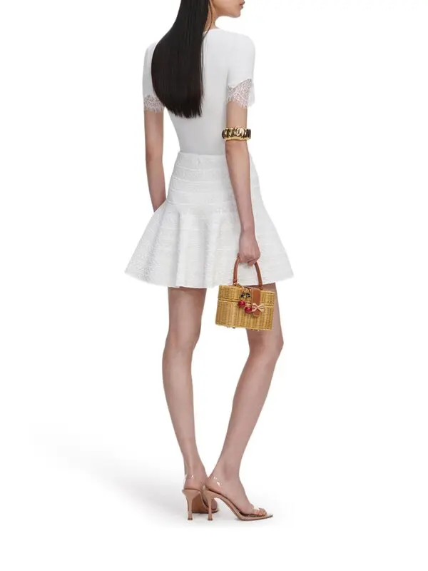 SELF-PORTRAIT Pointelle Knit Mini Skirt