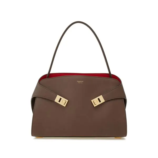 FERRAGAMO Hug Soft Calfskin Shoulder Bag