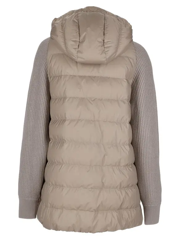 Brunello Cucinelli Nylon Puffer Jacket With Knit Sleeves