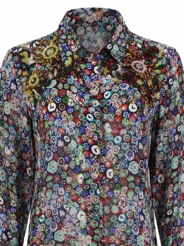 Dries Van Noten Embroidered Viscose Shirt - Multicolour