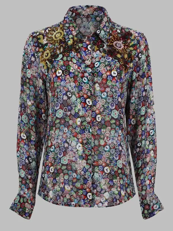 Dries Van Noten Embroidered Viscose Shirt - Multicolour