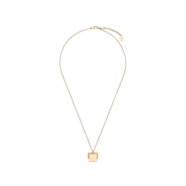 Gucci Tone Square Pendant Necklace - Gold