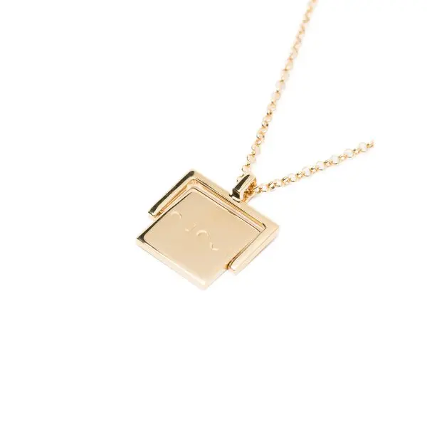 Gucci Tone Square Pendant Necklace