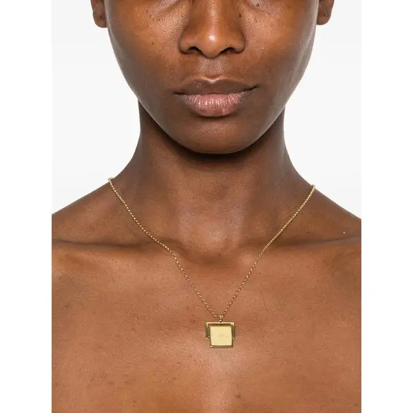 Gucci Tone Square Pendant Necklace