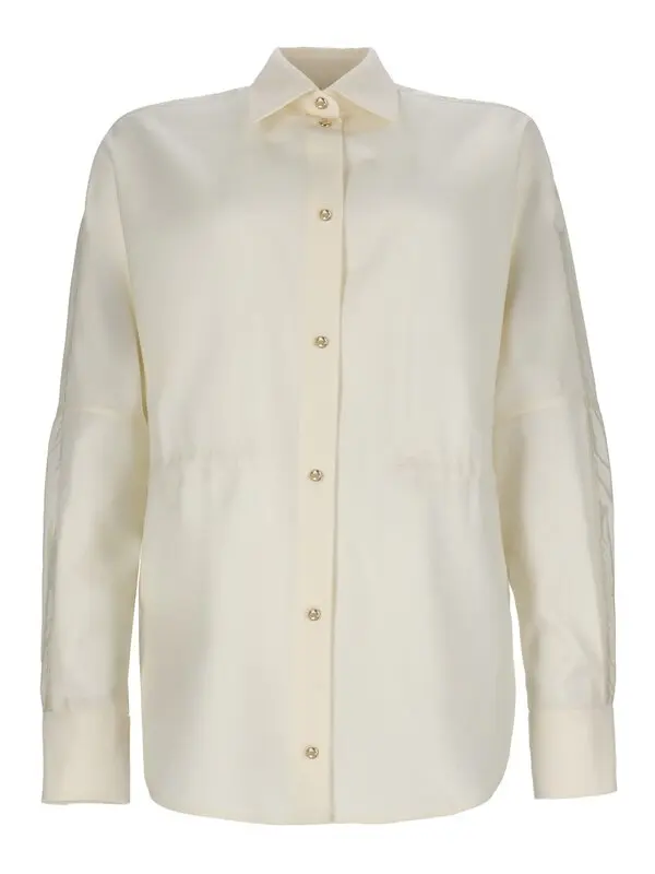 Moncler Wool And Nylon Shirt - Ivory
