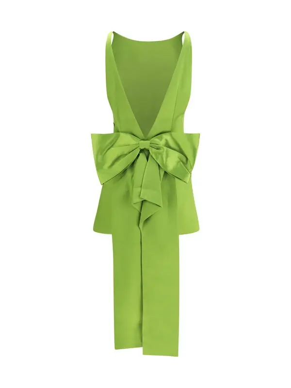SELF-PORTRAIT Satin Dress With Back Bow