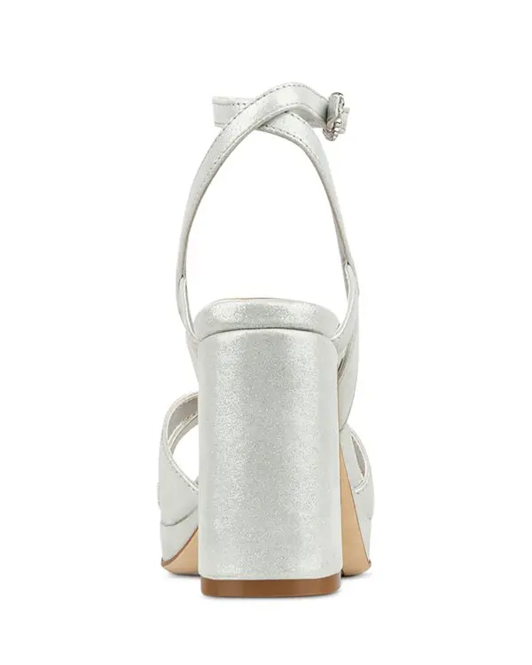 DONALD PLINER Ankle Strap Leather Suede Platform Sandals
