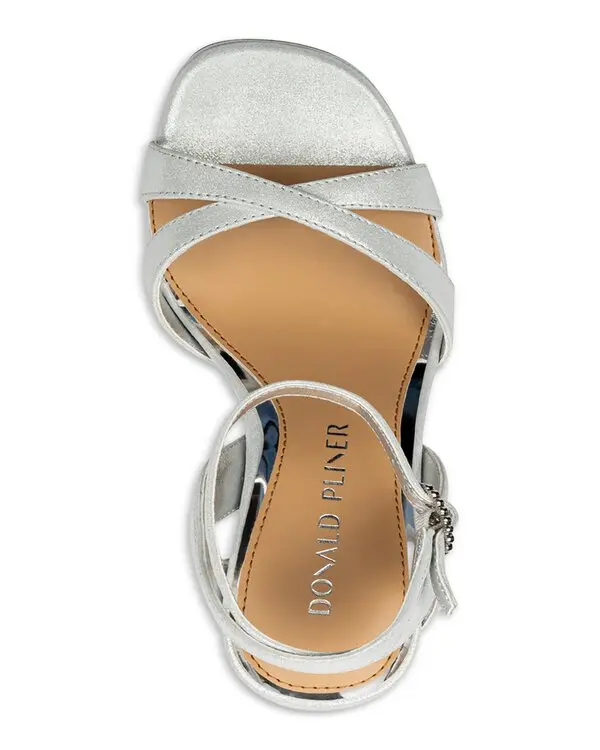 DONALD PLINER Ankle Strap Leather Suede Platform Sandals