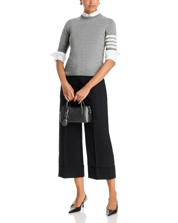 Thom Browne Wool-blend Stripe Sleeve Tee
