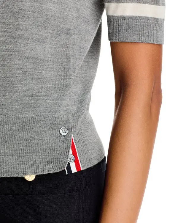 Thom Browne Wool-blend Stripe Sleeve Tee