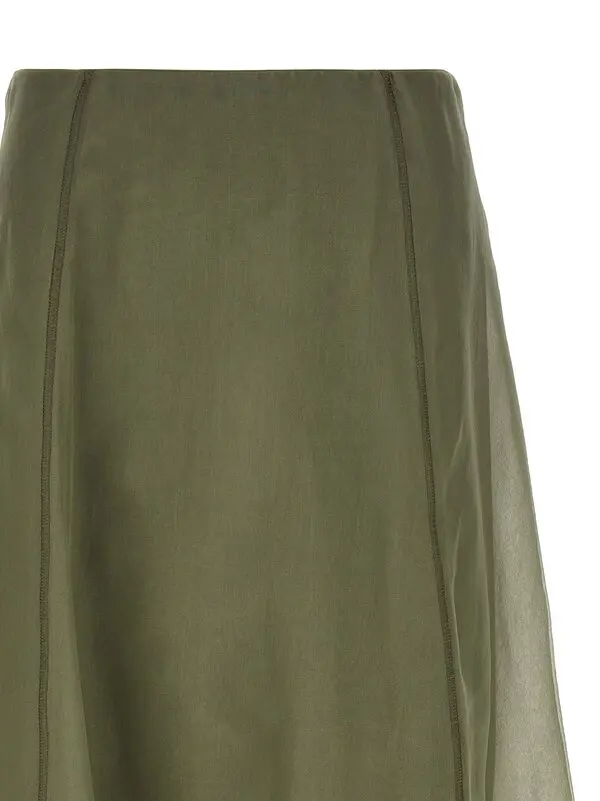 Brunello Cucinelli Silk Midi Skirt