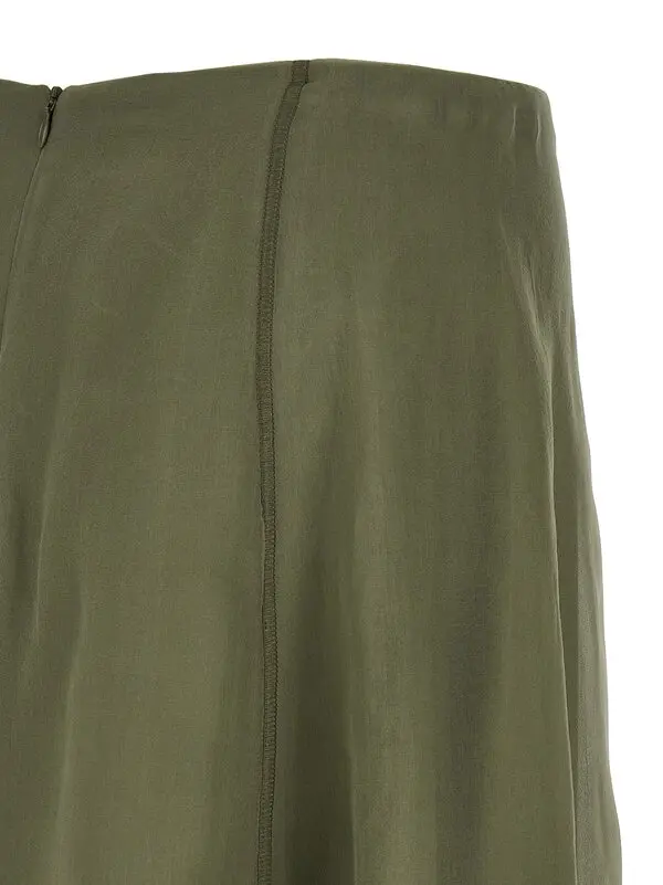 Brunello Cucinelli Silk Midi Skirt