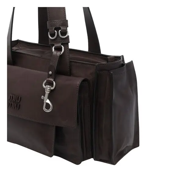 Miu Miu Utilitaire Shopping Bag With Logo