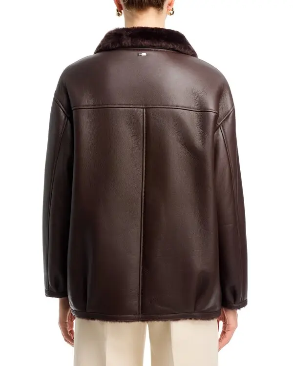 Herno Classic Shearling Zip Front Jacket