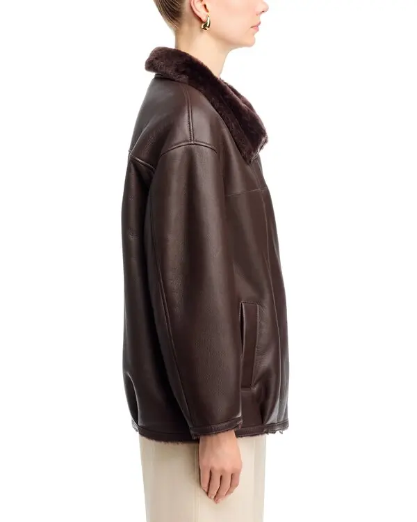 Herno Classic Shearling Zip Front Jacket