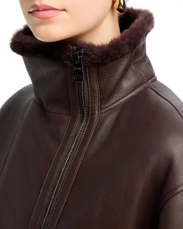 Herno Classic Shearling Zip Front Jacket