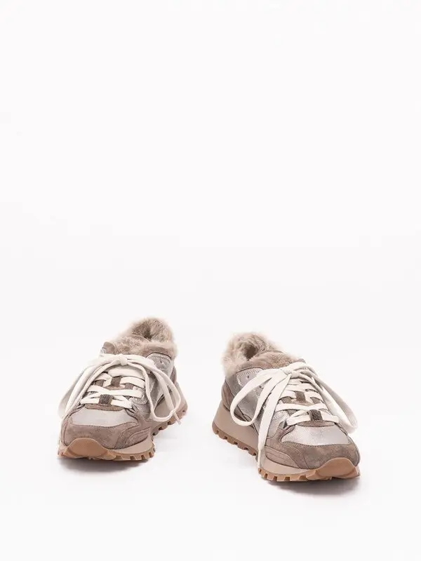 Brunello Cucinelli Metallic Leather Sneakers