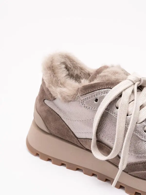 Brunello Cucinelli Metallic Leather Sneakers