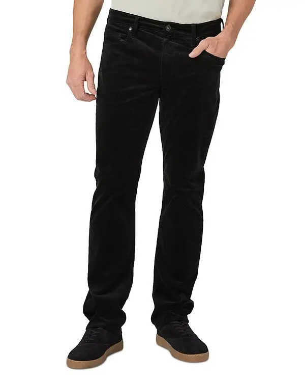 Paige Federal Slim Straight Fit Corduroy Pants - Black