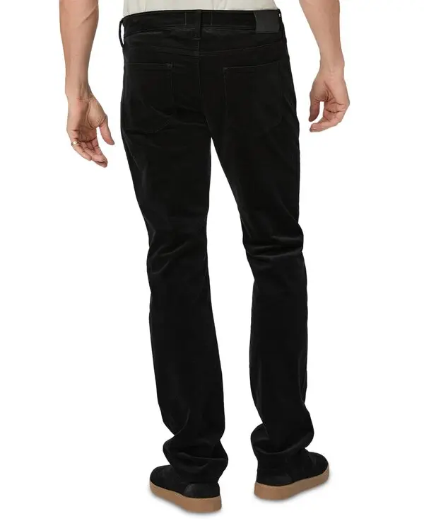Paige Federal Slim Straight Fit Corduroy Pants - Black