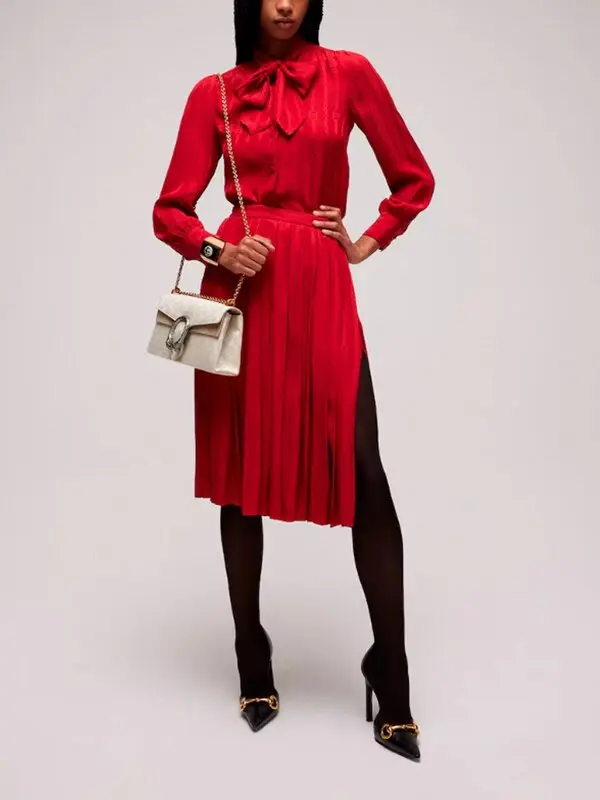 Gucci Pure Silk Jacquard Midi Skirt