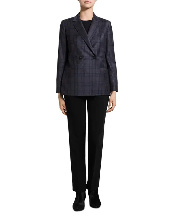 Theory Double-breasted Virgin Wool Blazer