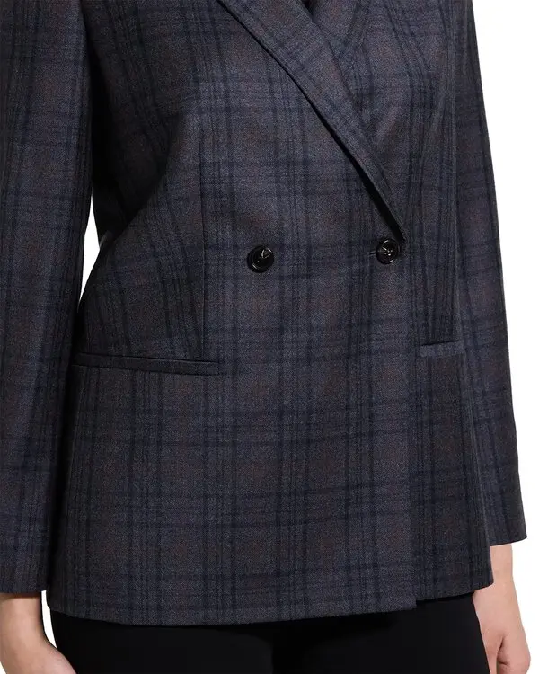 Theory Double-breasted Virgin Wool Blazer