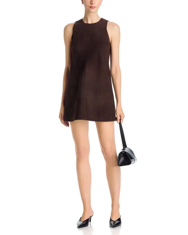 Theory Sleeveless Leather Shift Dress