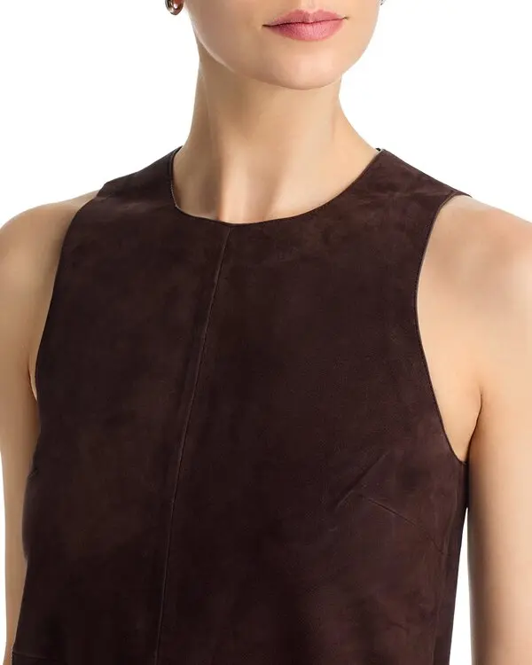 Theory Sleeveless Leather Shift Dress