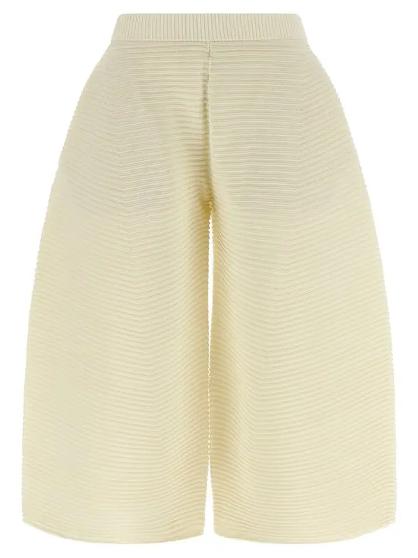 Issey Miyake Corrugated Knit Pants - White